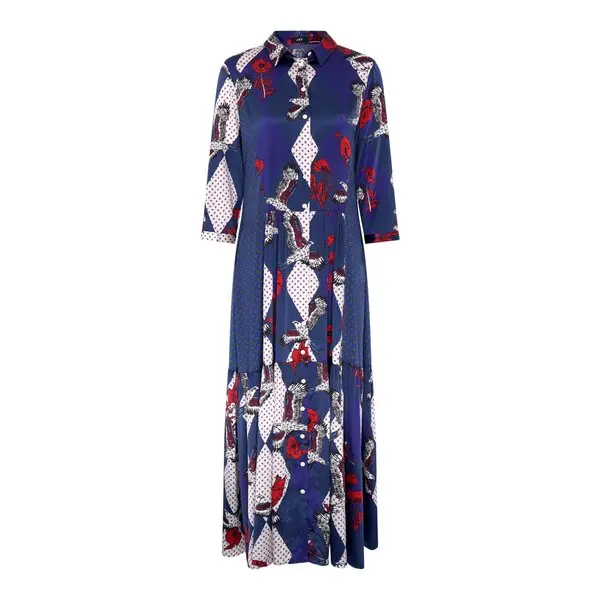 JESSICA RUSSELL FLINT Maxi Shirt Dress Eagle Fields - Blue