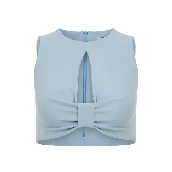 MAAN ISTANBUL Detailed Chest Back Zippered Bustier Nisan - Blue