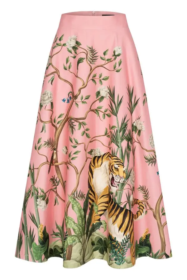MARIANNA DÉRI Tiger Print Maxi Skirt - Pink