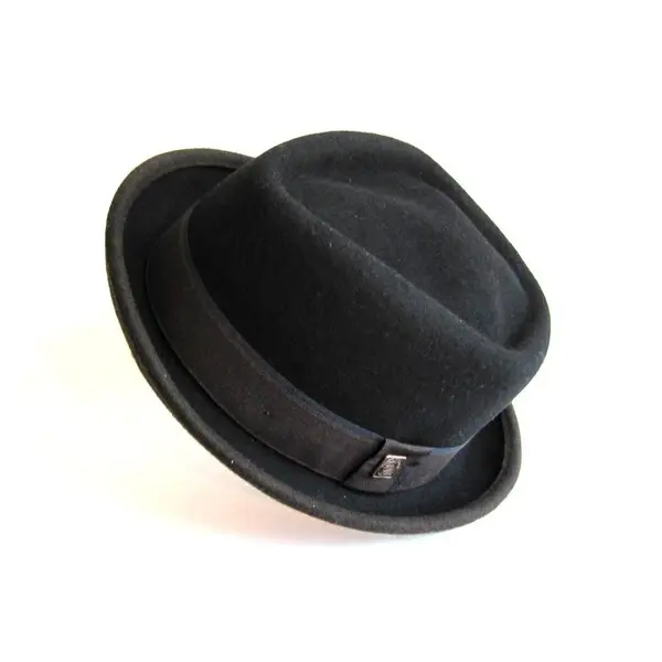 DASMARCA HATS Edward Brown Two Tone Felt Winter Porkpie Hat - Black