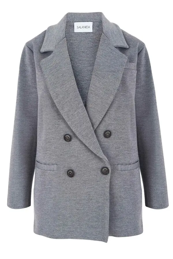 SALANIDA Forza Knitted Merino Blazer Light - Grey