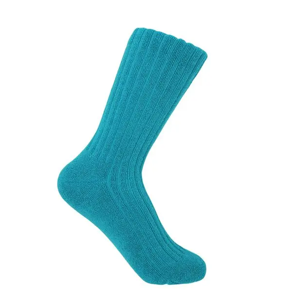 PEPER HAROW - MADE IN ENGLAND Ribbed Bed Socks Aqua - Blue