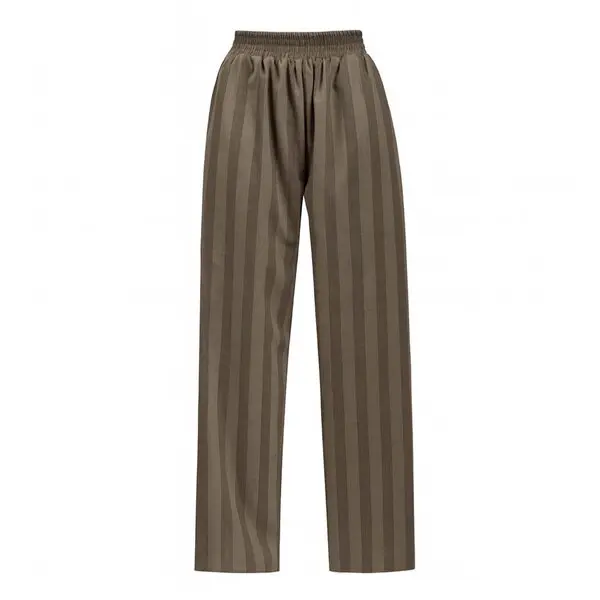 VAN BRUSSEL Neutrals / Soren Elasticated Waist Trousers In Prince Of Wales Check - Brown