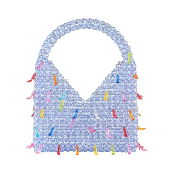 TILLIE BEADS Purple Tinkle-toes Classic Bead Handbag - Blue