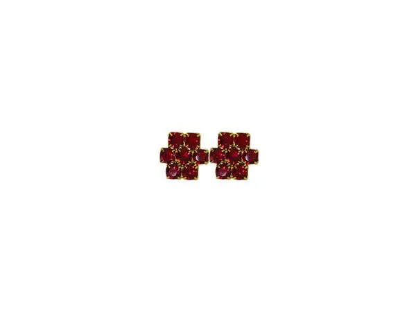 VICKISARGE The Hive Earrings In Gold Pierced - Red