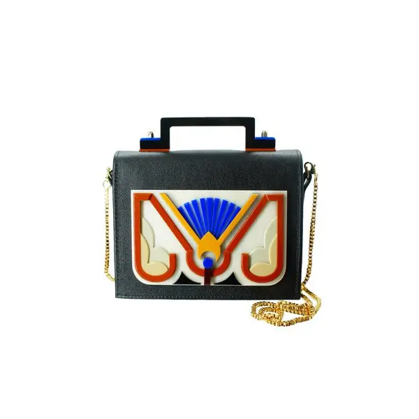 GISSA BICALHO Black / Blue Handmade Acrylic Bag Araça Blue - Black/blue