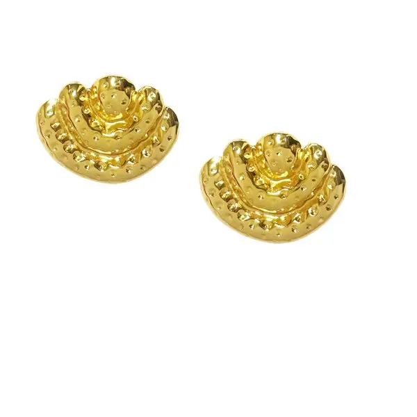 MAISON DE GALA En Textured Fan Stud Earrings