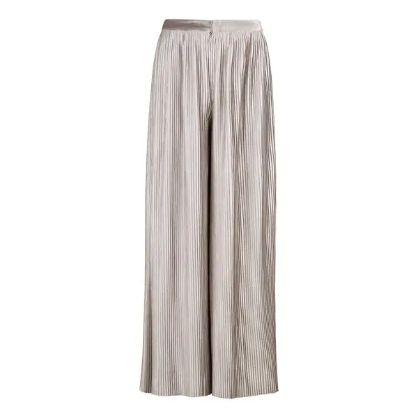 BOUTIQUE KAOTIQUE Loose High Waisted Velvet Trousers - Silver