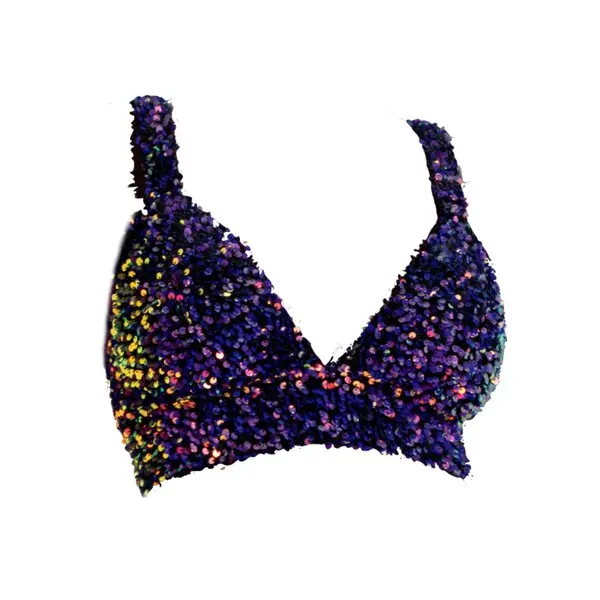 OFUURE Liza Sequin Bra Top In Tanzanite - Purple