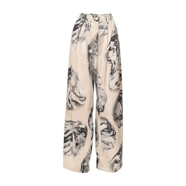 ARTISTA Silver Crystal Wide Leg Pants - Gray