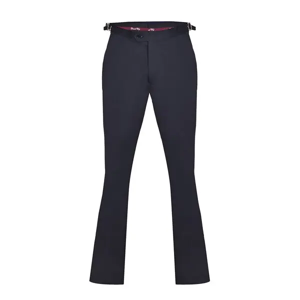 DAVID WEJ Paco Loose Fit Chinos Trouser With Side Adjusters In Navy - Blue