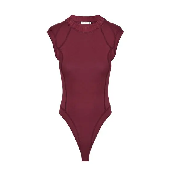 THE KOOZY Amory Bodysuit In Burgundy - Red
