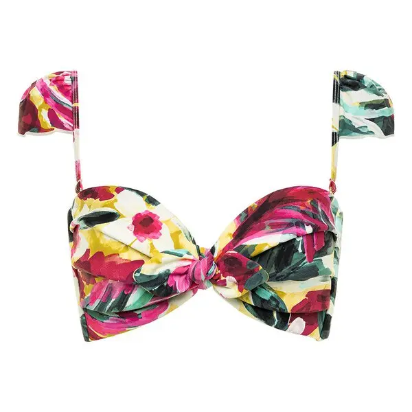 MONTCE Isla Floral Cabana Bikini Top - Brown