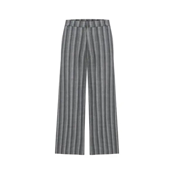 PCFG Linen & Cotton Blend Checked Woven Short - Grey