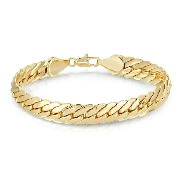 GLAMROCKS JEWELRY Large Herringbone Bracelet - Silver