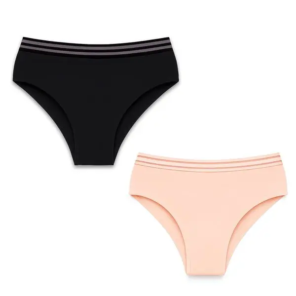 ZELF INTIMATES Seamless Panties Set – & Soft Peach - Black