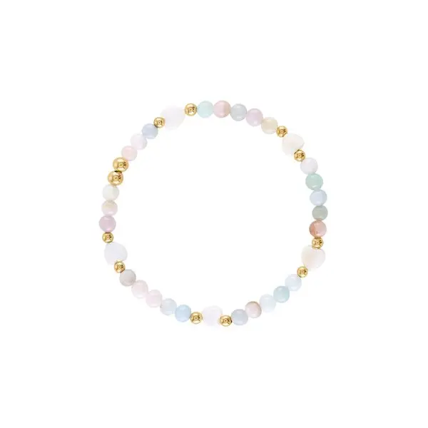 OLIVIA LE Morganite Heart Bead Bracelet - Yellow