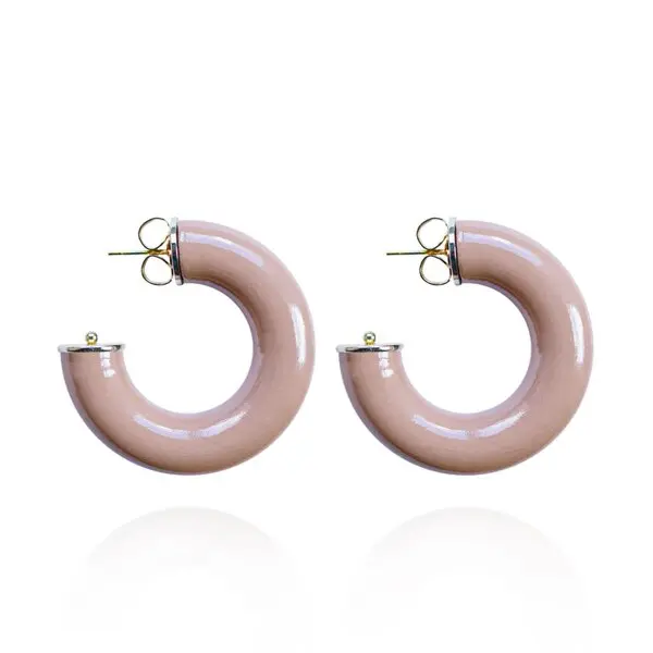 SAULE LABEL Alba Hoops In Dune - Brown
