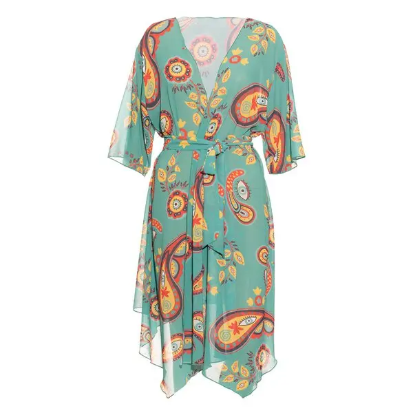 AULALA PARIS Aulala X Moon Artistic Kimono Sunflower - Green