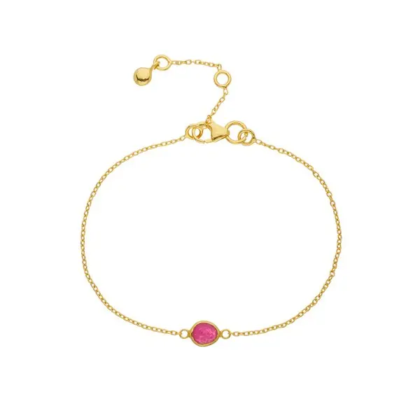 AUREE JEWELLERY Hampton Ruby & Gold Vermeil Bracelet - Red