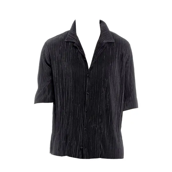 MAISON BOGOMIL Short-sleeved Pleated Shirt - Black