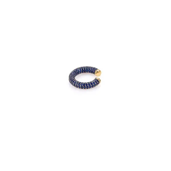 JAREDJAMIN Elara Cz Gold Plated Ear Cuff - Blue