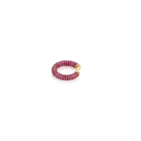 JAREDJAMIN Elara Cz Gold Plated Ear Cuff - Red