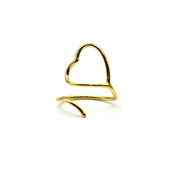 VICSTONENYC FINE JEWELRY Rolling Open Heart Yellow Ring - Gold