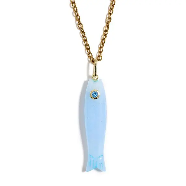 KYBELE STUDIO Quartz Fish Pendant Necklace - Blue