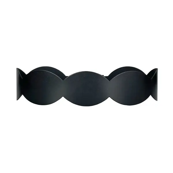 HAUTE CUIR Scalloped Waist Leather Belt - Black