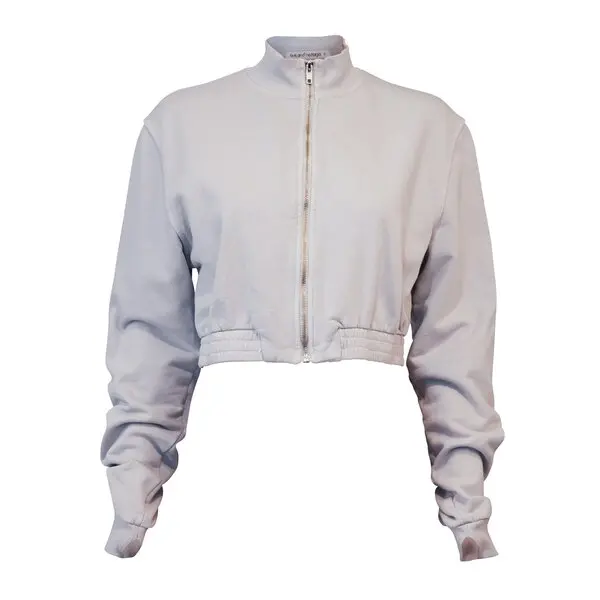 LOVE AND NOSTALGIA Linsey Cropped Fleece Jacket Ash - Grey