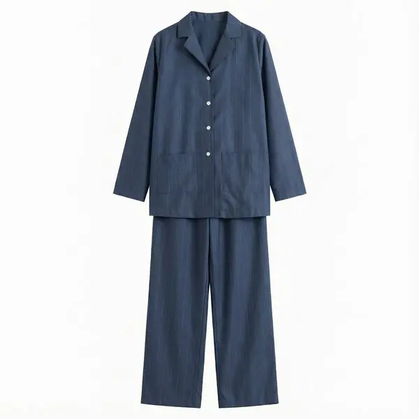 DECOFLUX HOME Long Pyjamas Set Stripe In Line Indigo - Blue