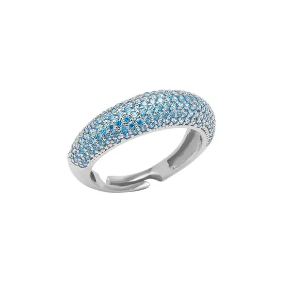 SPERO LONDON Turquoise Pave Sterling Dome Ring - Silver