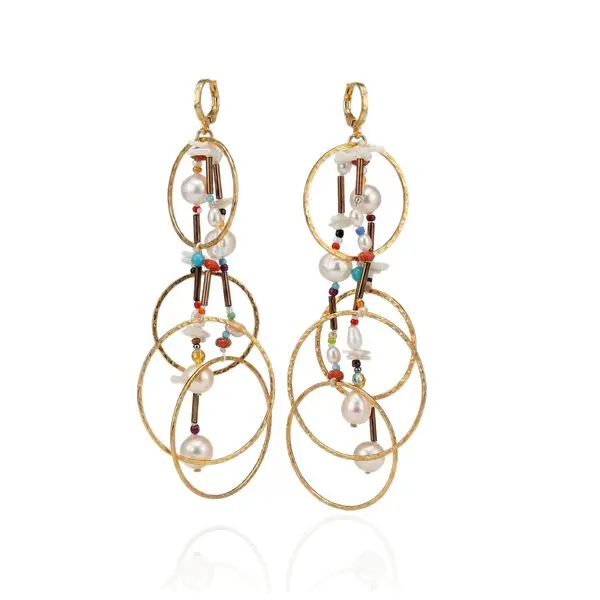 JAREDJAMIN Lindy Dream Catcher Dangle Earrings - Gold
