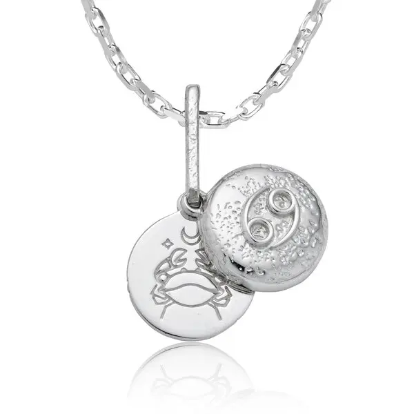 CARTOGRAPHY Cancer Zodiac Locket Necklace In Sterling - Silver