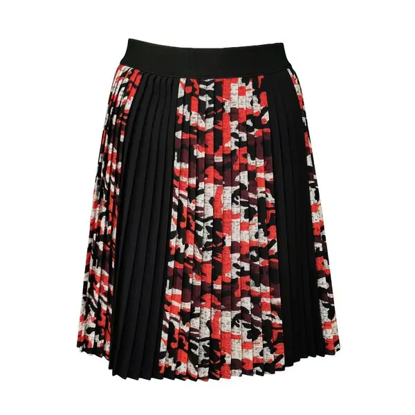LALIPOP DESIGN Mini Pleated Skirt With Camo & Digital Print - Black