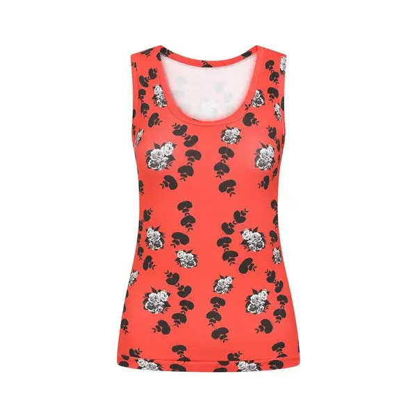 SOPHIE CAMERON DAVIES Floral Cotton Vest Top - Red