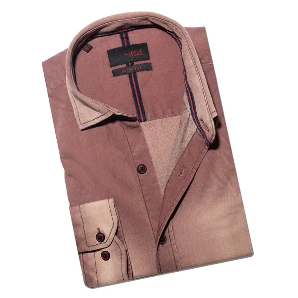 EIGHT X Denim Stretch Button Down Shirt Brick - Red