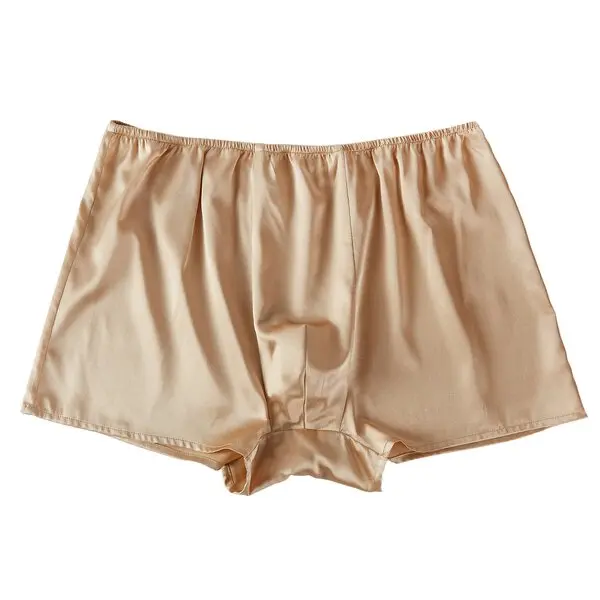 SOFT STROKES SILK Neutrals Beige Pure Mulberry Silk Trunks - Beige/purple