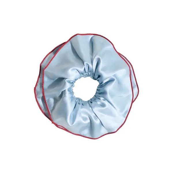 LOST PATTERN Maxi Flower Double-layer Oversized Silk Scrunchie Pastel - Blue
