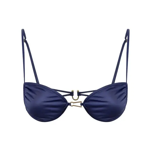 BIANCA RESORTWEAR Calla Bikini Top In Charcoal - Blue