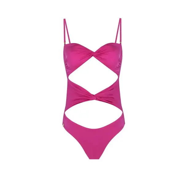 LUNA B One-piece Lips Swimsuit – Fuchsia - Pink