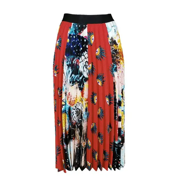 LALIPOP DESIGN Multi-color & Print Pleated Half-circle Skirt - White