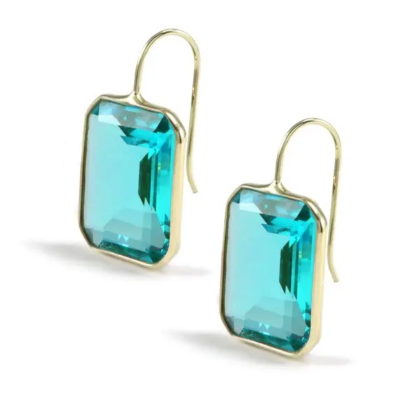 HYE JANE JEWELRY Green / Blue Large Gemma Peacock Teal Quartz Earrings - Green/blue