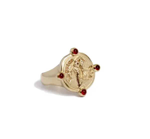 GEM ISLAND Gold / Red Dolce Vita Ring - Gold/red