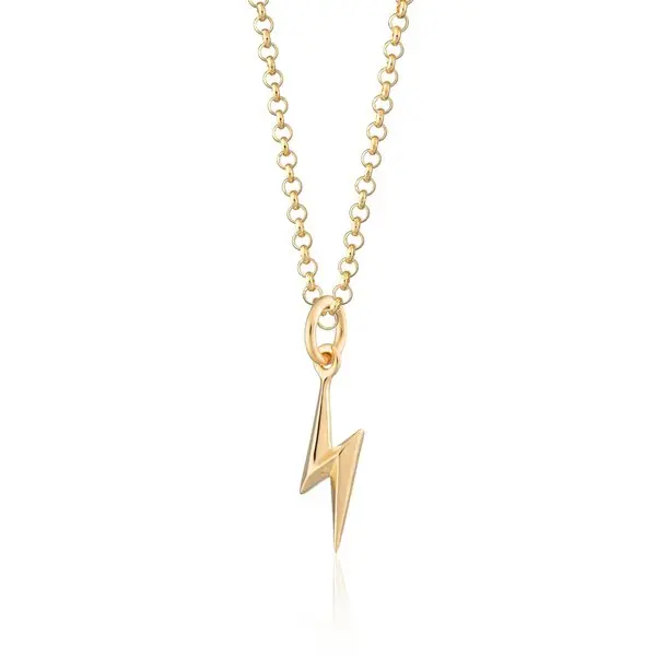 SCREAM PRETTY Lightning Bolt Charm Necklace - Gold