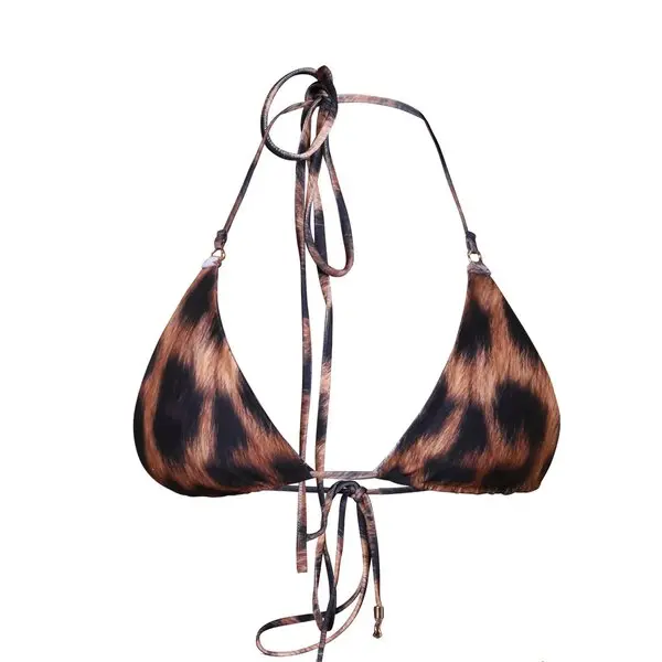 L’animal Black / White / Brown Serengeti Reversible Bikini Top - Black/white/brown