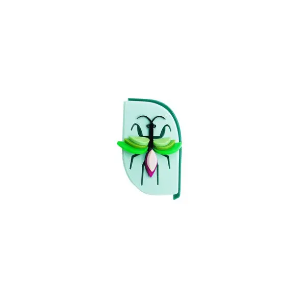 GISSA BICALHO Handmade Acrylic Brooch Mantis - Green