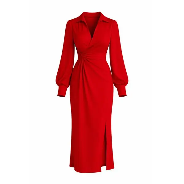 GIRL IN MIND Kelly Wrap Over Maxi Dress - Red
