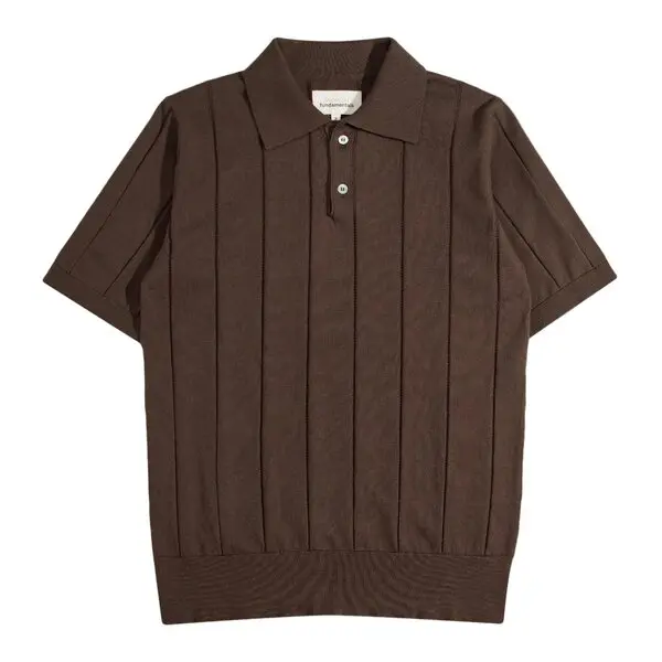 FAR AFIELD Jacobs Knit Polo - Brown